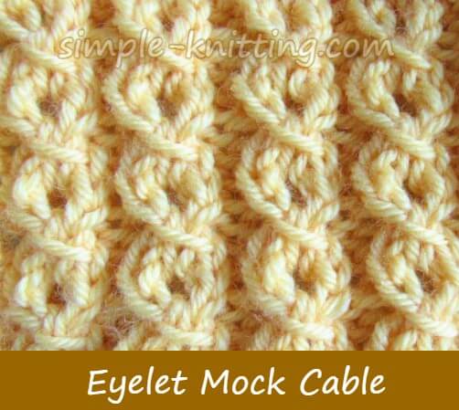 Mock Cable Stitch - Knit A Pretty Cable Stitch Look