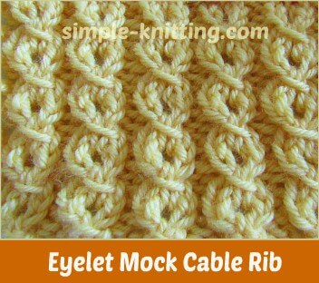 Mock Cable Stitch - Knit A Pretty Cable Stitch Look
